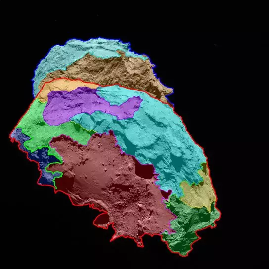 แผนที่พื้นผิวของดาวหาง 67P Churyumov Gerasimenko