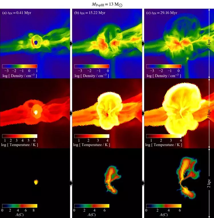 Model progenitora gustoće i temperature obilja ugljika