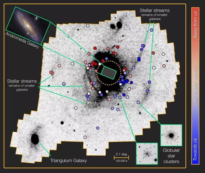 Två forntida migrationshändelser i Andromedagalaxen