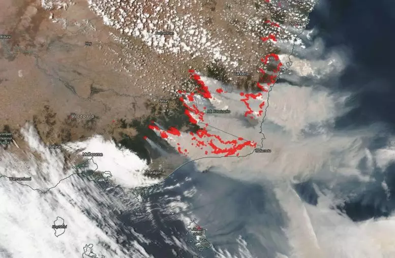 Тасвири моҳвораии NOAA NASA Оташи Австралия