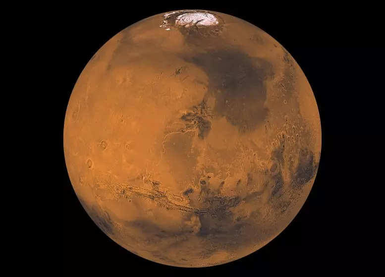 Mars'ın Küresel Renkli Görünümü