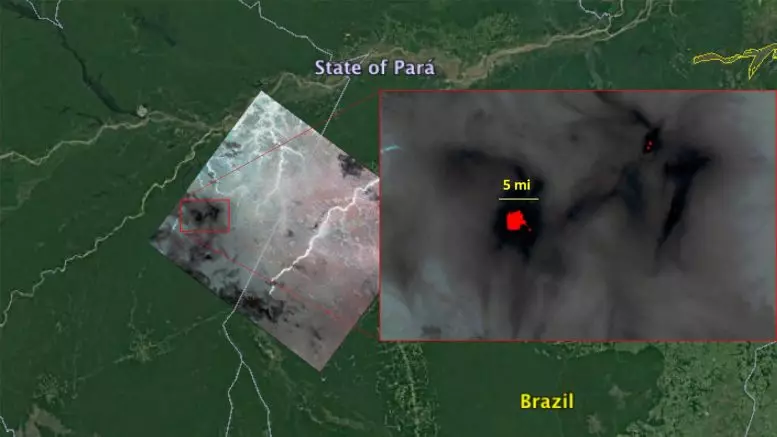 ECOSTRESS Slike požara koji gore u brazilskoj Amazoni