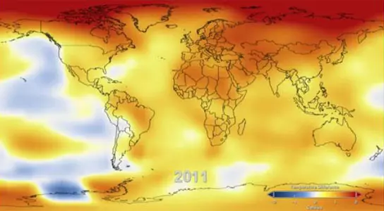 NASA 的 GISS 發布的數據顯示，2011 年是有記錄以來第九熱的一年