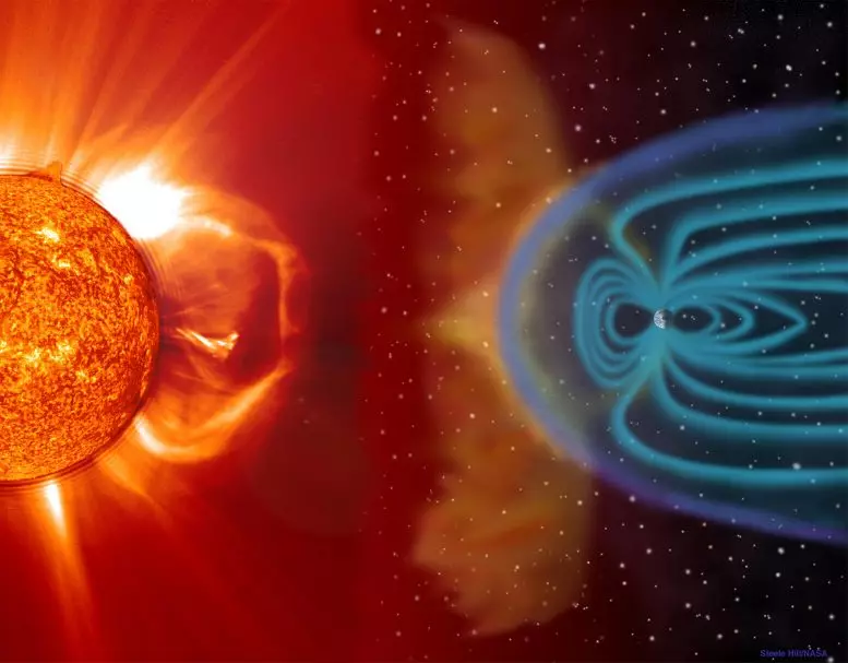 太陽地球の磁気圏から放出された物質