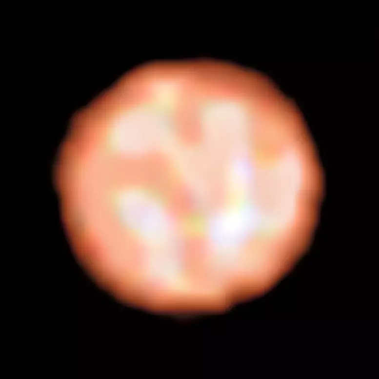 Riesige Blasen auf der Oberfläche eines roten Riesensterns