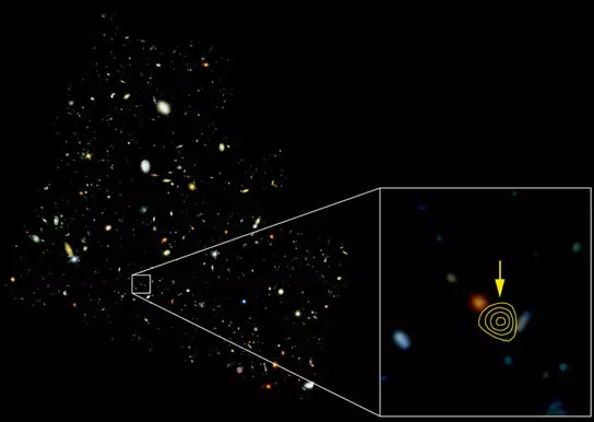 Galaxy HDF850.1 redzēts tāds, kāds tas bija pirms 12,5 miljardiem gadu