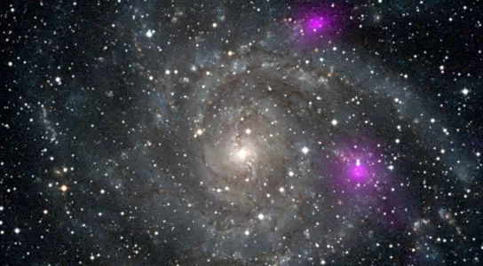 Gambar NuSTAR Galaxy Spiral IC 342 & Sisa Supernova Cassiopeia A