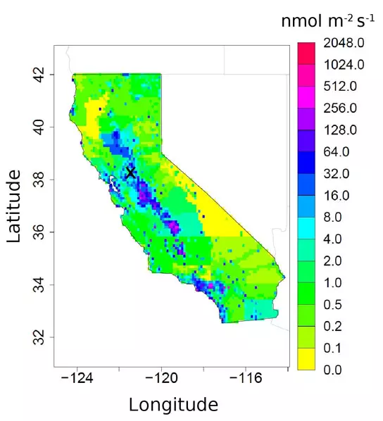 Urwego rwa Methane Kuruta Ibigereranyo Byabanje muri Californiya