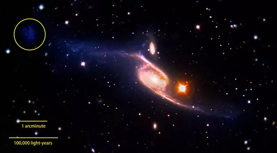 Данните на GALEX разкриват NGC 6872 като най-голямата известна спирална галактика