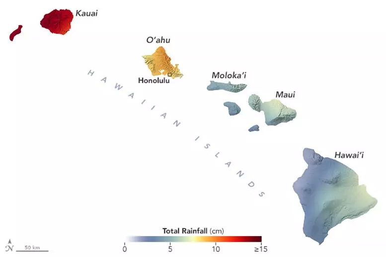 Hawaii Rainfall March 2021 Annotated