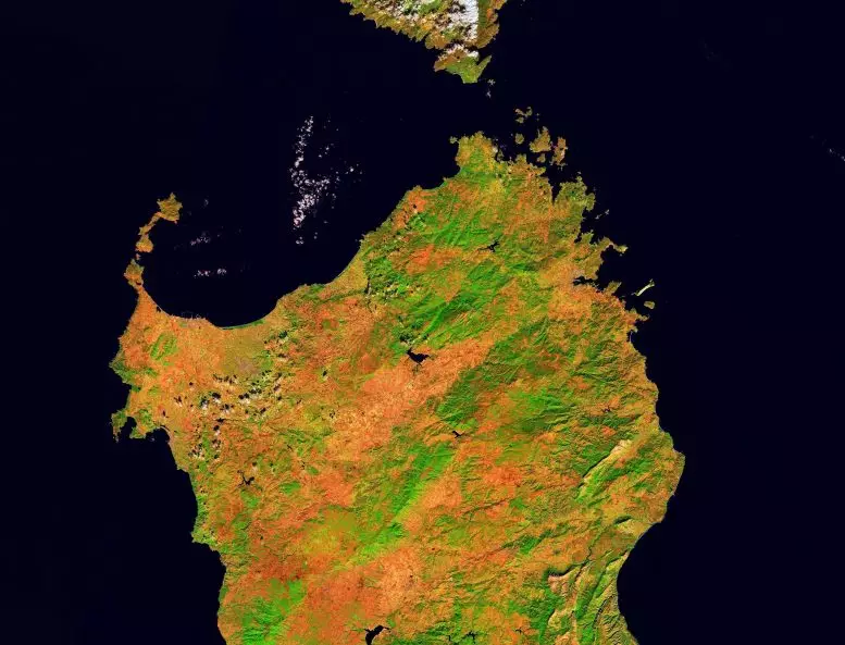 Sardaigne, Italie depuis l'espace