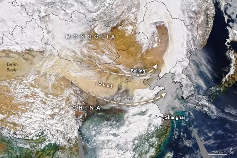 China Dust Storm marzo 2021 annotato