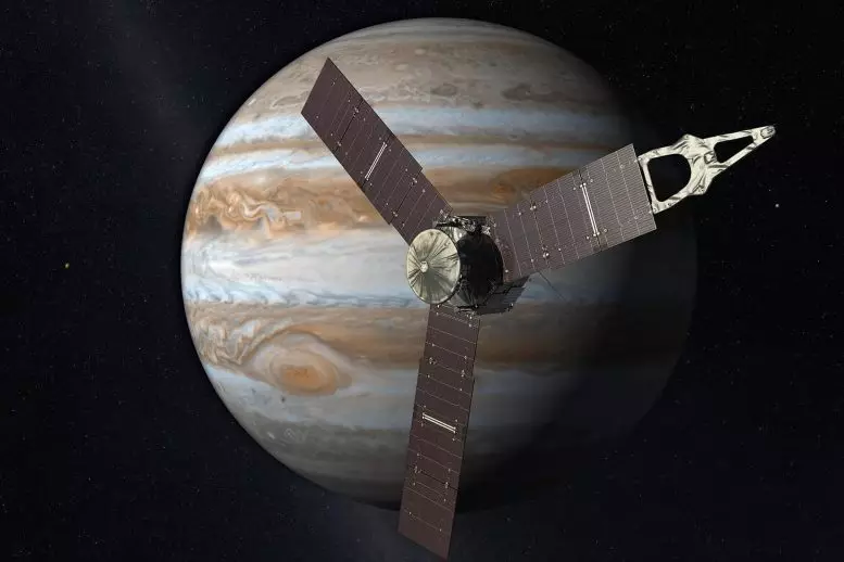 Juno Spacecraft mu Orbit Around Jupiter