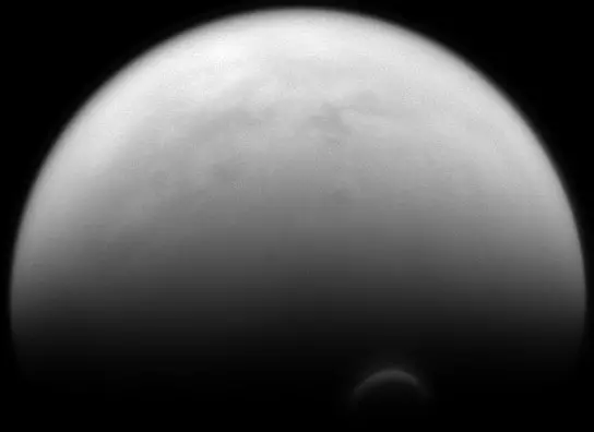 Cassini Udsigt Saturns Månen Titan