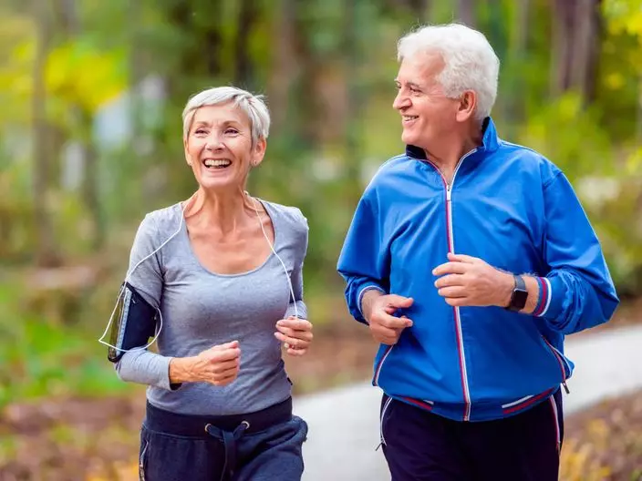 Exercise Senior Couple Jogging