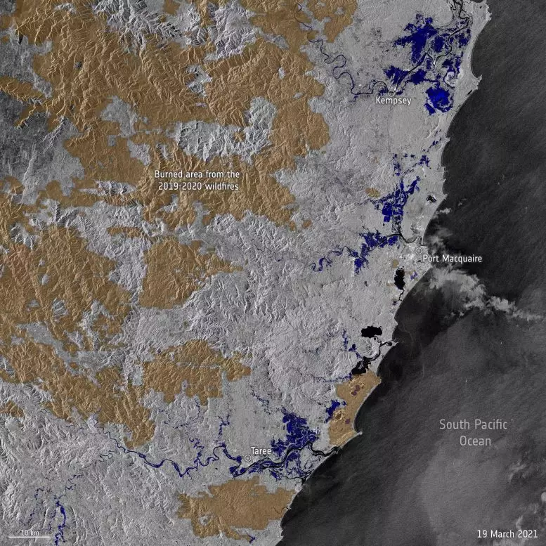 Mapa de satèl·lits registra inundacions a Austràlia