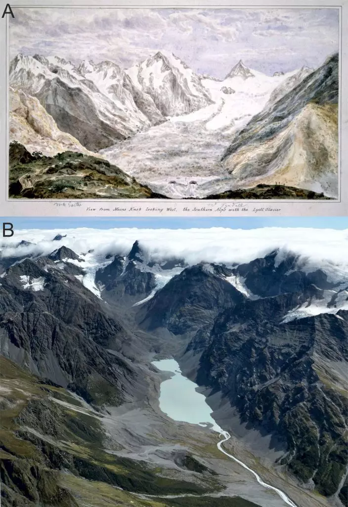 Laiela ledāja salīdzinājums 1866. un 2018. gadā
