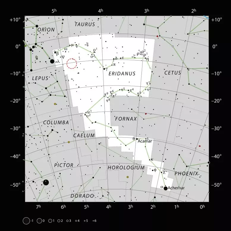 AT2019qiz Konstelasyon Eridanus Star Chart