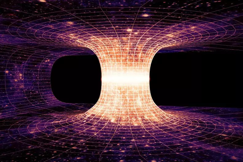 Concepto de astrofísica do universo de wormhole