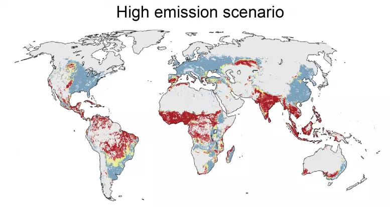 Scénario d'émissions élevées de la production alimentaire mondiale