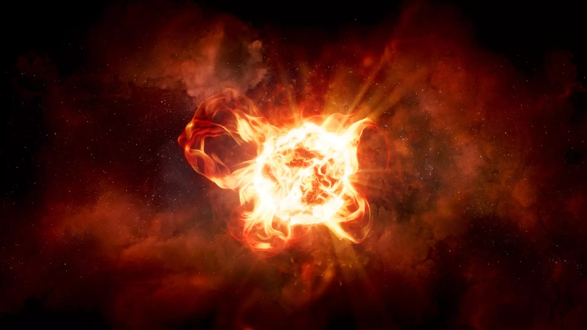 Assistindo a morte violenta de uma estrela supergigante rara e extrema