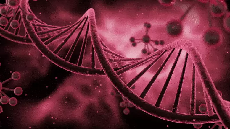 DNA berputar Merah Merah Jambu