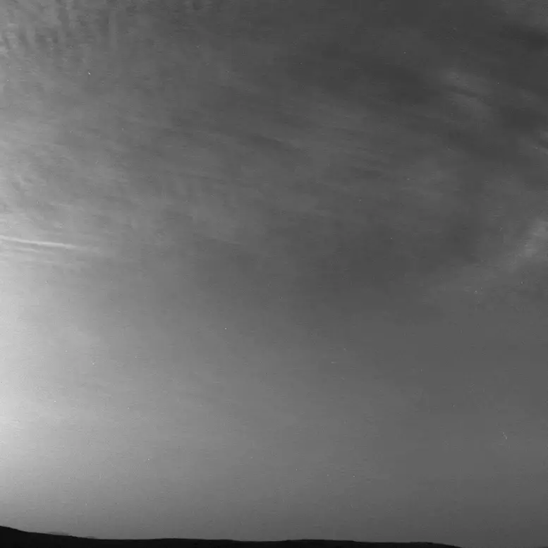 Curiosity Mars Rover Drifting Clouds