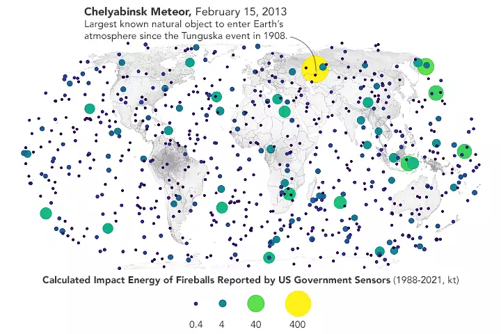 Fireball Yatangajwe na Sensors zo muri Amerika Annotated