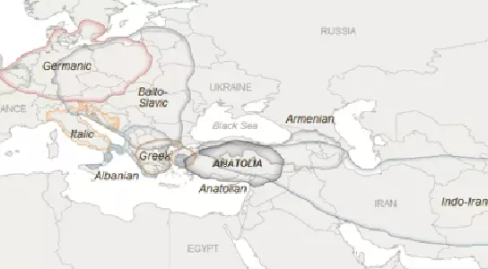 Cuireann Modhanna Mapála Galar in iúl gur ón Anatolia a tháinig Teangacha Ind-Eorpacha 2567_1