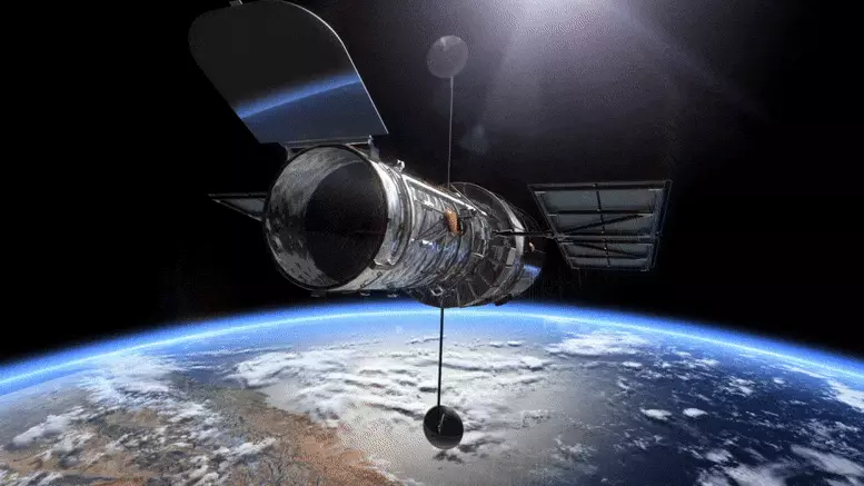 Telescopio espacial Hubble sobre la Tierra