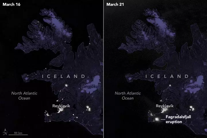 Erupción volcánica de Islandia en marzo de 2021