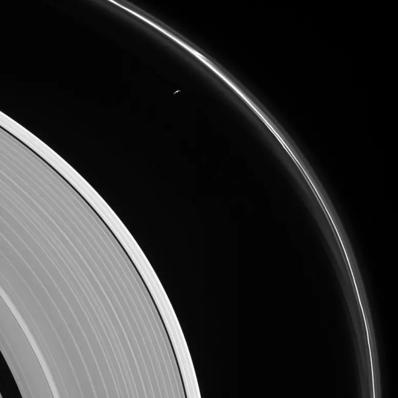 Cassini Views Prometheus sy ny Ghostly F Ring