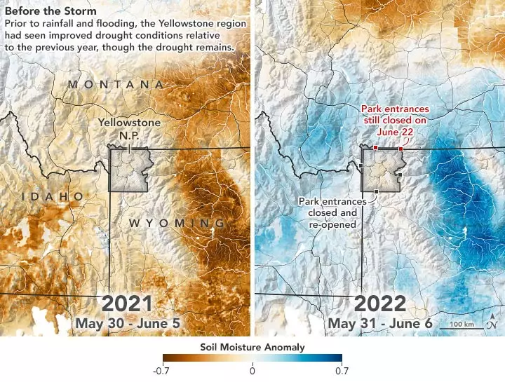 Kelembapan Tanah Yellowstone 2022 Beranotasi