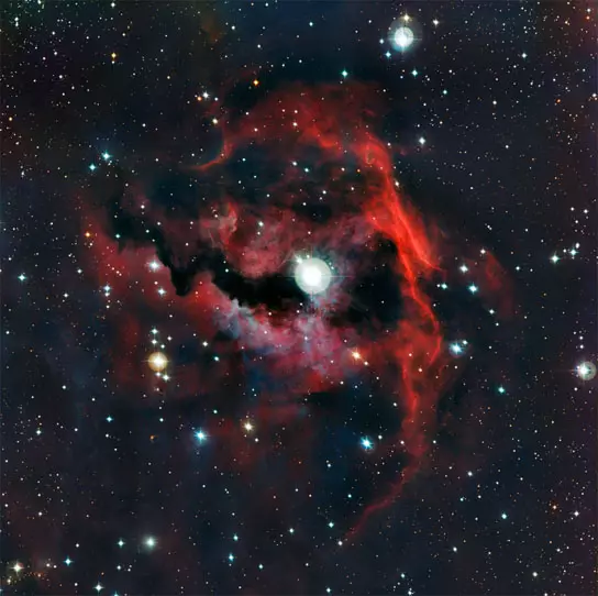 Seagull Nebula ဦးခေါင်း၏ အနီးကပ်မြင်ကွင်း