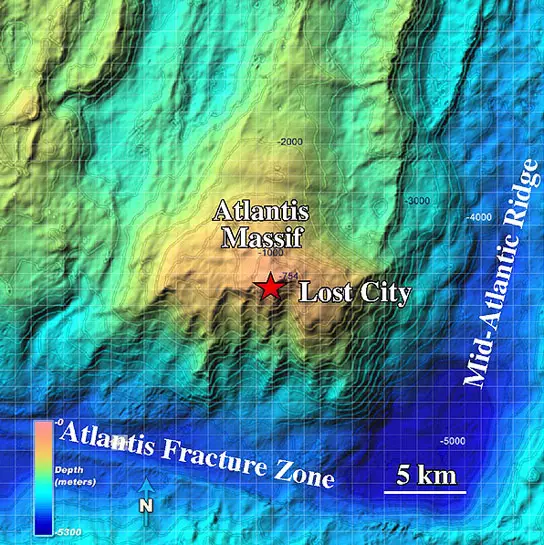 mawonekedwe ena a Atlantis Massif