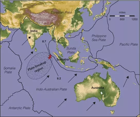 Talagsaon nga mga Linog sa Kadagatang Indian Mahimong Nagtimaan sa Tectonic Breakup 4002_1