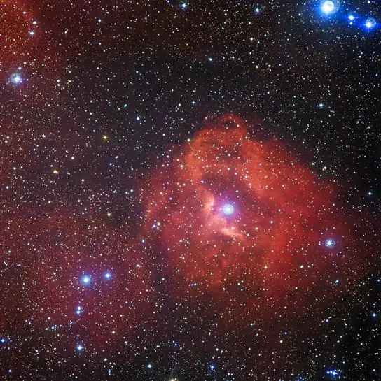 ESO Bild weist eng Wollek vu Waasserstoff an Neigebuerene Stären genannt Gum 41