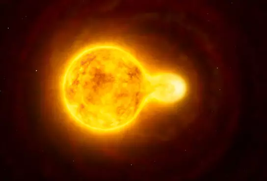 Impresión artística da estrela hiperxigante amarela HR 5171