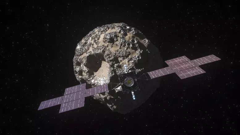 Asteroid Psyche ရှိ Psyche အာကာသယာဉ် (သရုပ်ဖော်ပုံ)