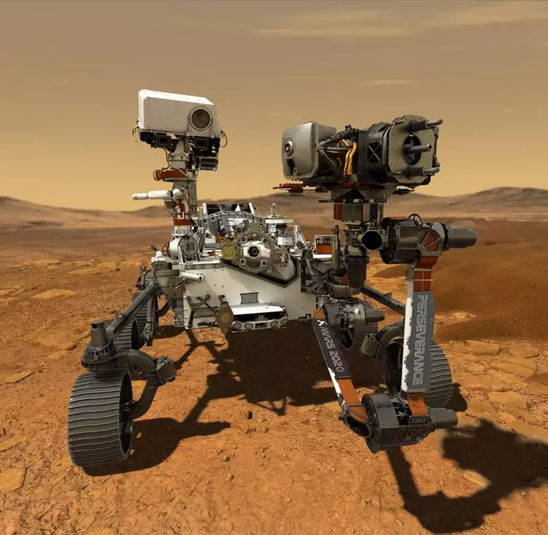 NASA's Perseverance Rover Inayofanya kazi kwenye uso wa Mirihi