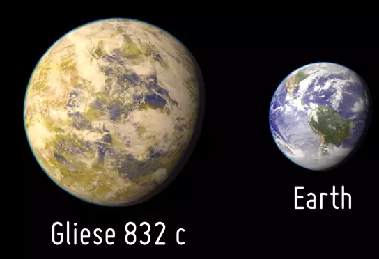 Närliggande Super Earth Gliese 832c