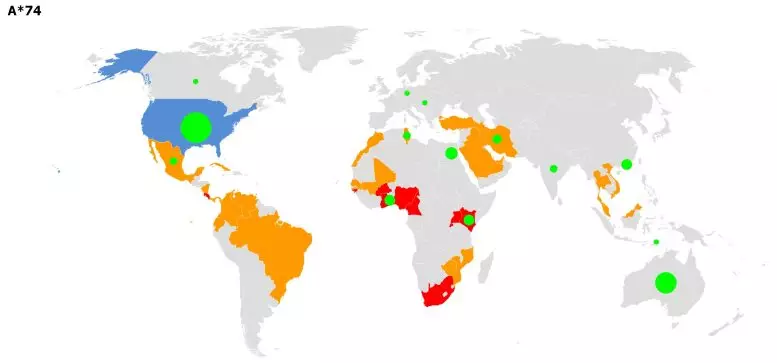 Mga Variant ng COVID 19 World Map A 74