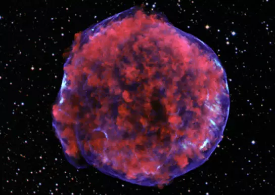 Mabaki ya Tycho supernova ni matokeo ya mlipuko wa aina ya Ia supernova