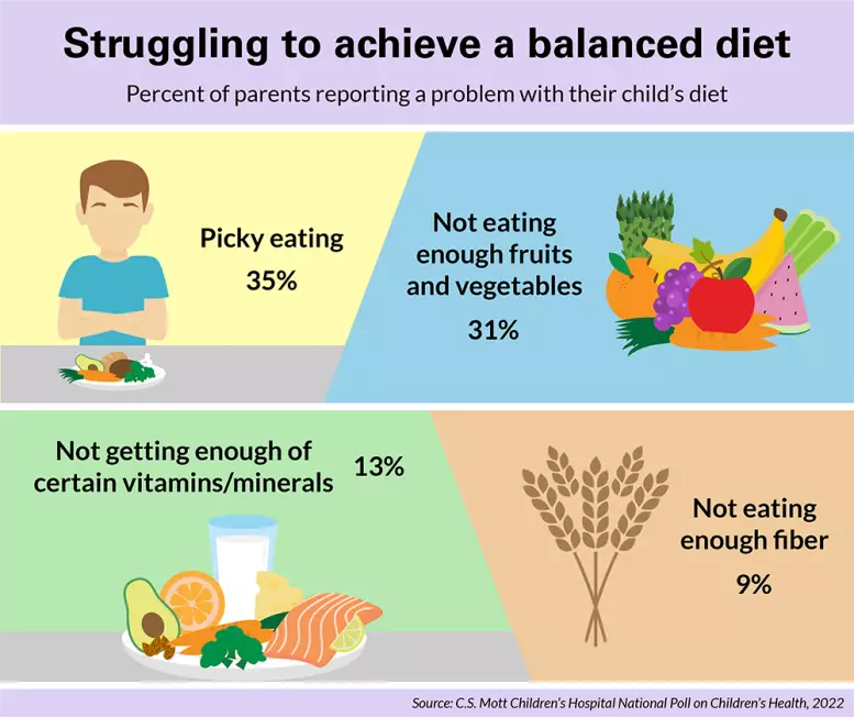 ဟန်ချက်ညီသော Diet Infographic ကိုရရှိရန် ရုန်းကန်နေရသည်။