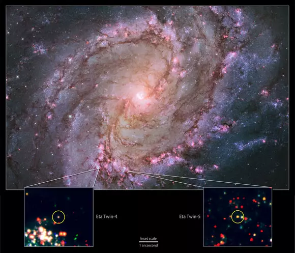 Хаббловское изображение спиральной галактики M83