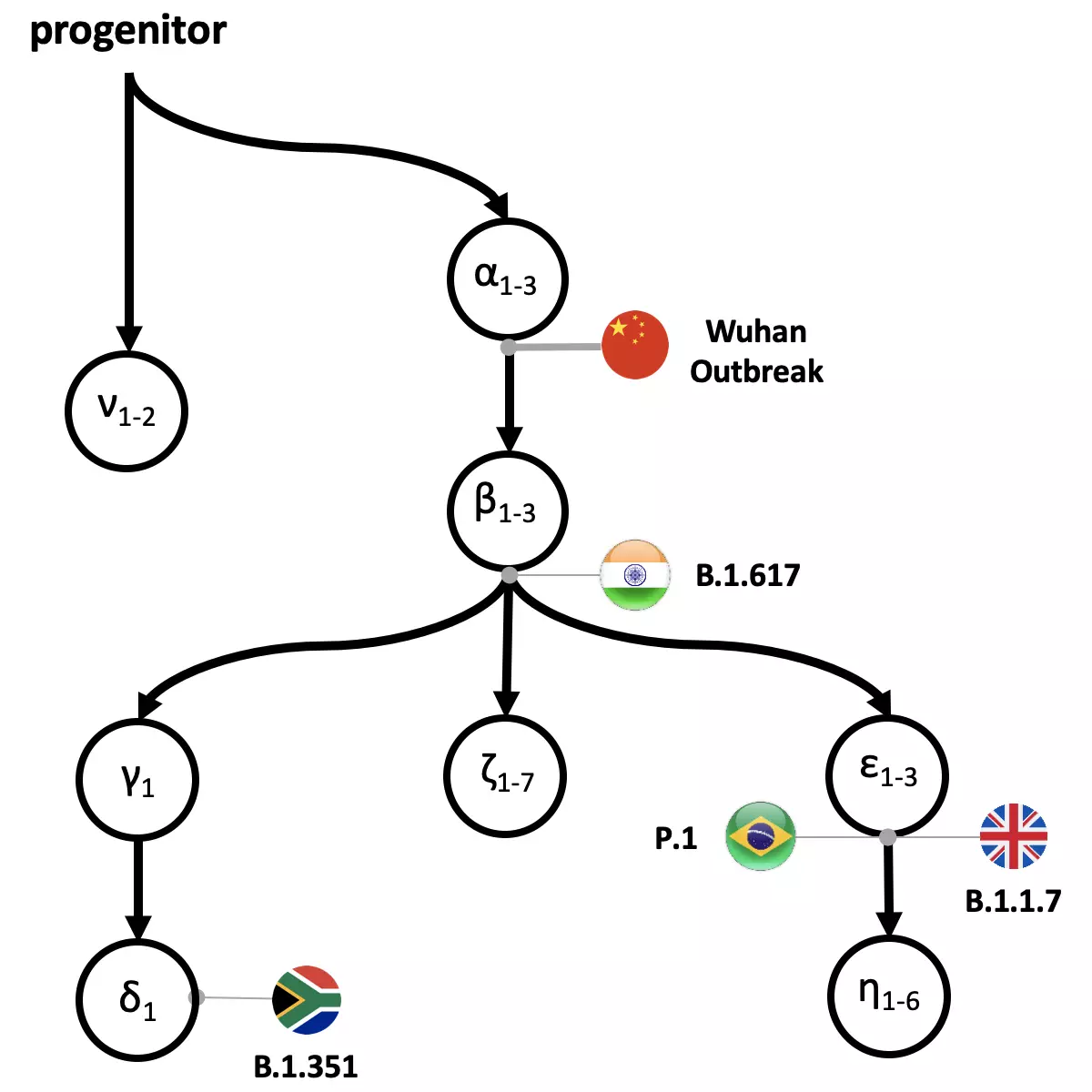 SARS-CoV-2 Progenitor i pedigre