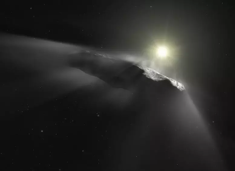 Dojam umjetnika Međuzvjezdani asteroid Oumuamua