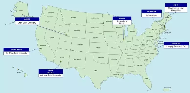 CubeSat Space Missions Map