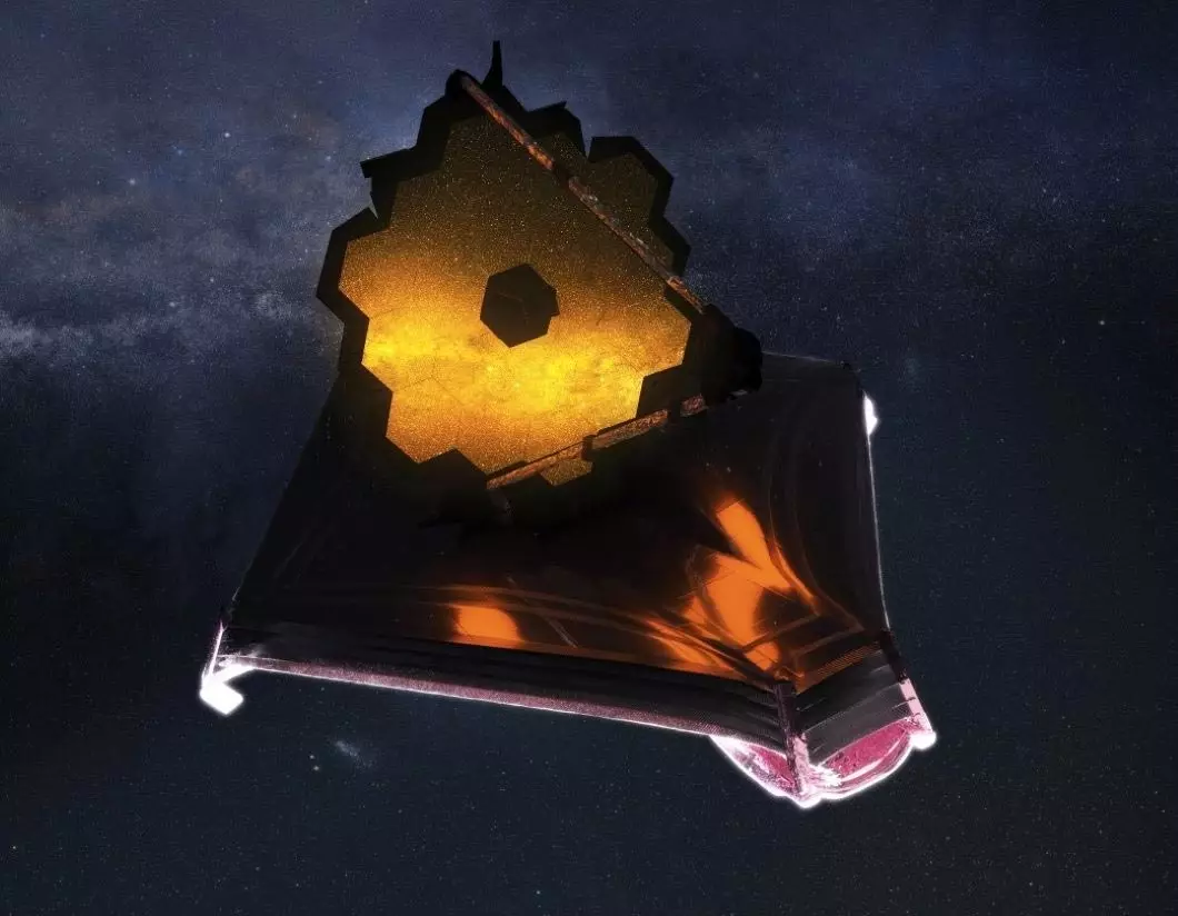 Wéi den James Webb vun der NASA aus mächtege Äerdteleskopen ausgesäit