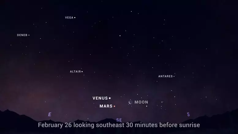 Venus Mars Februar 2022 Skywatching